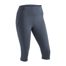 Caprihose Maier Sports "Arenit Capri W" Gr. 44, Normalgrößen, blau (graublau), Damen, 79% Polyester (recycelt), 21% Elasthan, Hosen, Damen 3/4 Wanderhose, elastische Outdoor Tight, Trekking-Hose