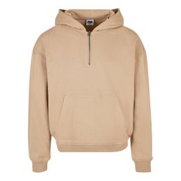 Sweatjacke Urban Classics "Urban Classics Herren Boxy Zip Hoody" Gr. 5XL, beige (unionbeige) Herren Sweatjacken