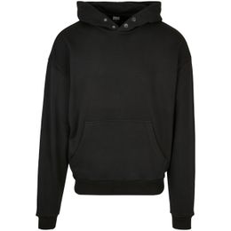 Kapuzensweatshirt Urban Classics "Urban Classics Herren Snap Hoody" Gr. L, schwarz Herren Sweatshirts