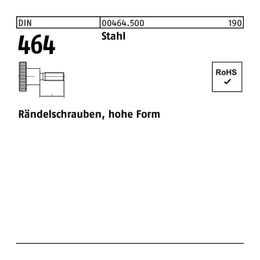 Rändelschraube DIN 464 hohe Form M 6 x 8 Stahl Stahl