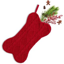 Ej.life - Rot) Weihnachtsknochen gestrickte Weihnachtssocken, süße und kreative Weihnachtssocken, Weihnachtsbaumschmuck, Geschenktüte