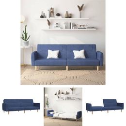 The Living Store - Schlafsofa 2-Sitzer Blau Stoff - Sofas - Blau