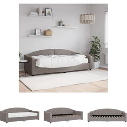 The Living Store - Tagesbett mit Matratze Taupe 80x200 cm Stoff - Betten & Bettgestelle - Taupe