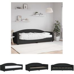 The Living Store Tagesbett mit Matratze Schwarz 80x200 cm Stoff - Betten & Bettgestelle