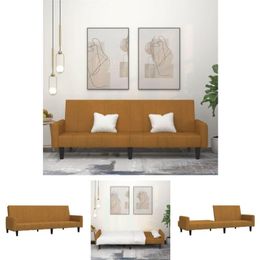 The Living Store - Schlafsofa 2-Sitzer Braun Samt - Sofas - Braun