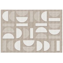 Teppich mit geometrischen Formen - 160 x 230 cm - Grau und Beige - grafita