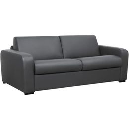 Vente-unique - Schlafsofa mit Matratze 3-Sitzer - Matratze 22 cm - Leder - Grau - bevis