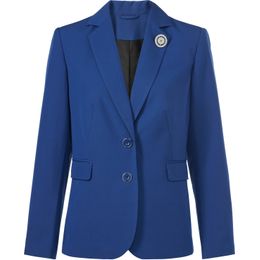 CR&Eacute;ATION L Damen Blazer mit flachen Schulterpolstern royalblau Gr&ouml;&szlig;e 38