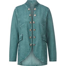 CR&Eacute;ATION L Damen Sweatjacke in Oil-dyed-Optik jade Gr&ouml;&szlig;e 36