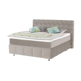 Jette Home Boxspringbett Braid - beige - Materialmix - 222 cm - 123 cm - Möbel Kraft