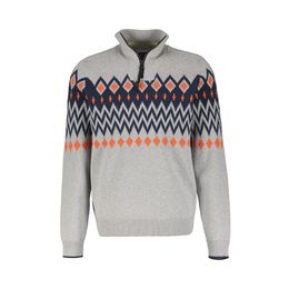 Lerros Pullover Herren Größe XXL dunkelblau / graumeliert / orange