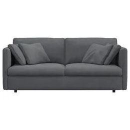 2,5-Sitzer FLEXLUX "Lovane" Sofas Gr. B/H/T: 187cm x 84cm x 117cm, Lederoptik, grau (elephant grau) Weich & anschmiegsam, große Sitztiefe auf Kaltschaum, Dekokissen inkl.