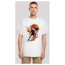 T-Shirt F4NT4STIC "Basketball Splash Sport OVERSIZE TEE" Gr. XXL, weiß, Herren, Obermaterial: 100% Baumwolle, Shirts, Print