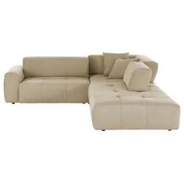 Ecksofa 3C Candy "Yoshy L-Form" Sofas Gr. B/H/T: 285cm x 74cm x 268cm, Easy care, langer Schenkel rechts, grau (taupe) Zwei verschiedene Sitztiefen durch verstellbare Rückenlehne