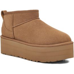 UGG Australia Ugg Classic Ultra Mini Platform Stiefel Damen - beige - Gr. 41 - Leder