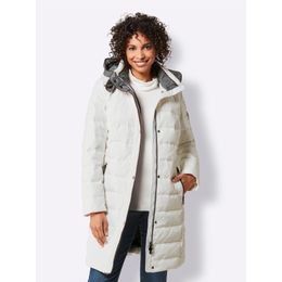 CREATION L PREMIUM Wit Damen Daunenmantel mit Flanell-Besatz, ecru, Gr&ouml;&szlig;e 40