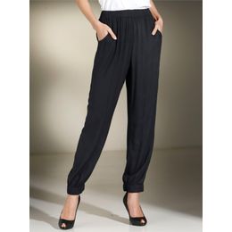 Heine Damen Haremshose, Schwarz, Gr. 20, Stoffhosen, Material: Viskose