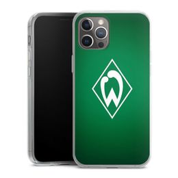 DeinDesign iPhone 12 Pro Max Handy Silikon H&uuml;lle Case transparent Handyh&uuml;lle Merchandise Sv Werder Bremen Logo Silikon Case