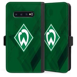 DeinDesign Galaxy S10 Plus Handy Klapph&uuml;lle Handyh&uuml;lle aus Kunst Leder schwarz Flip Case Sv Werder Bremen Official Licensed Product Coat Of Arms Sideflip mit 