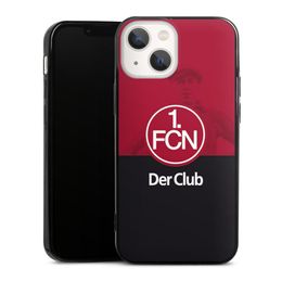 DeinDesign iPhone 13 Mini Handy Slim Case extra d&uuml;nn Silikon Handyh&uuml;lle schwarz H&uuml;lle Official Licensed Product Der Club 1. Fc N&uuml;rnberg Silikon Slim Case