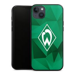 DeinDesign iPhone 14 Plus Handy Silikon H&uuml;lle Case schwarz Handyh&uuml;lle Camouflage Sv Werder Bremen Official Licensed Product