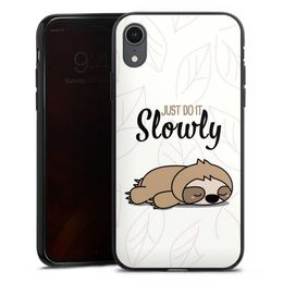 DeinDesign iPhone Xr Handy Silikon H&uuml;lle Case schwarz Handyh&uuml;lle Animals Sloth Lazy Sunday