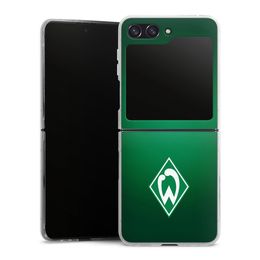 DeinDesign Galaxy Z Flip 5 Handy Hard Case Schutzh&uuml;lle transparent Smartphone Handy H&uuml;lle Logo Merchandise Sv Werder Bremen Hard Case