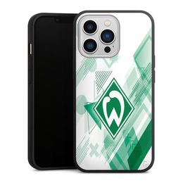 DeinDesign iPhone 13 Pro Handy Premium Silikon H&uuml;lle Handyh&uuml;lle schwarz Case Official Licensed Product Sv Werder Bremen Muster Silikon Premium Case