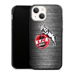 DeinDesign iPhone 13 Mini Handy Slim Case extra d&uuml;nn Silikon Handyh&uuml;lle schwarz H&uuml;lle Official Licensed Product Metallic Look 1. Fc K&ouml;ln Silikon Slim Case