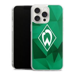 DeinDesign iPhone 15 Pro Max Handy Silikon H&uuml;lle Case transparent Handyh&uuml;lle Camouflage Sv Werder Bremen Official Licensed Product Silikon Case
