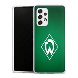 DeinDesign Galaxy A53 5G Handy Silikon H&uuml;lle Case wei&szlig; Handyh&uuml;lle Logo Merchandise Sv Werder Bremen Silikon Case