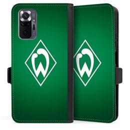 DeinDesign Xiaomi Redmi Note 10 Pro Handy Klapph&uuml;lle Handyh&uuml;lle aus Kunst Leder schwarz Flip Case Merchandise Sv Werder Bremen Logo Sideflip mit langer Lasche
