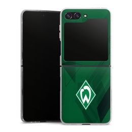 DeinDesign Galaxy Z Flip 5 Handy Hard Case Schutzh&uuml;lle transparent Smartphone Handy H&uuml;lle Sv Werder Bremen Coat Of Arms Official Licensed Product Hard Case