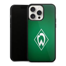 DeinDesign iPhone 15 Pro Max Handy Gallery Case Handyh&uuml;lle 9H Geh&auml;rtetes Glas R&uuml;ckseite H&uuml;lle Merchandise Sv Werder Bremen Logo Gallery Case