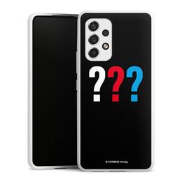 DeinDesign Galaxy A53 5G Handy Silikon H&uuml;lle Case wei&szlig; Handyh&uuml;lle Official Licensed Product Logo Die Drei ??? Silikon Case
