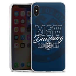 DeinDesign iPhone Xs Max Handy Silikon H&uuml;lle Case transparent Handyh&uuml;lle Soccer Merchandise Msv Duisburg Silikon Case