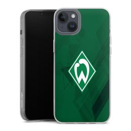 DeinDesign iPhone 14 Plus Handy Silikon H&uuml;lle Case transparent Handyh&uuml;lle Sv Werder Bremen Official Licensed Product Coat Of Arms Silikon Case