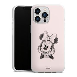 DeinDesign iPhone 13 Pro Handy Silikon H&uuml;lle Case wei&szlig; Handyh&uuml;lle Official Licensed Product Disney Minnie Mouse Silikon Case