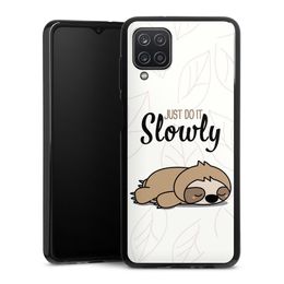 DeinDesign Galaxy A12 Handy Silikon H&uuml;lle Case schwarz Handyh&uuml;lle Sloth Animals Lazy Sunday