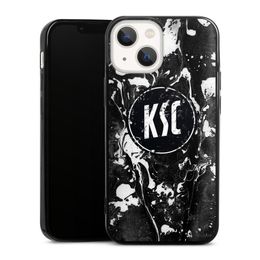 DeinDesign iPhone 13 Mini Handy Slim Case extra d&uuml;nn Silikon Handyh&uuml;lle schwarz H&uuml;lle Karlsruher Sc Ksc Official Licensed Product Silikon Slim Case