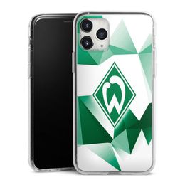 DeinDesign iPhone 11 Pro Max Handy Silikon H&uuml;lle Case transparent Handyh&uuml;lle Tarnmuster Official Licensed Product Sv Werder Bremen Silikon Case