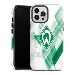 DeinDesign iPhone 13 Pro Max Handy Panzer Handyh&uuml;lle robuste Outdoor H&uuml;lle Schutzh&uuml;lle matt Official Licensed Product Sv Werder Bremen Muster Tough Case