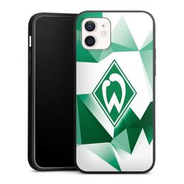 DeinDesign iPhone 12 Handy Premium Silikon H&uuml;lle Handyh&uuml;lle schwarz Case Tarnmuster Official Licensed Product Sv Werder Bremen Silikon Premium Case
