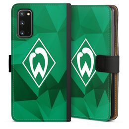 DeinDesign Galaxy S20 Handy Klapph&uuml;lle Handyh&uuml;lle aus Kunst Leder schwarz Flip Case Camouflage Sv Werder Bremen Official Licensed Product Sideflip mit Lasche