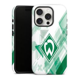 DeinDesign iPhone 15 Pro Handy Panzer Handyh&uuml;lle robuste Outdoor H&uuml;lle Schutzh&uuml;lle matt Official Licensed Product Sv Werder Bremen Muster Tough Case
