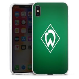 DeinDesign iPhone Xs Max Handy Silikon H&uuml;lle Case transparent Handyh&uuml;lle Merchandise Sv Werder Bremen Logo Silikon Case