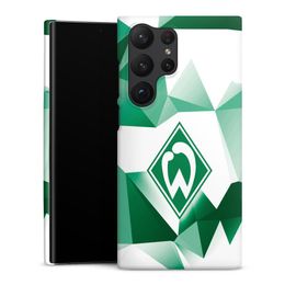 DeinDesign Galaxy S23 Ultra Handy Premium Case Smartphone Handyh&uuml;lle Schutzh&uuml;lle matt Tarnmuster Sv Werder Bremen Official Licensed Product Premium Case