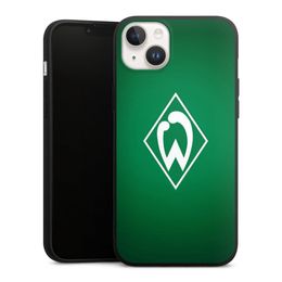 DeinDesign iPhone 14 Handy Premium Silikon H&uuml;lle Handyh&uuml;lle schwarz Case Merchandise Sv Werder Bremen Logo Silikon Premium Case