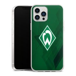DeinDesign iPhone 13 Pro Max Handy Silikon H&uuml;lle Case transparent Handyh&uuml;lle Sv Werder Bremen Official Licensed Product Coat Of Arms Silikon Case