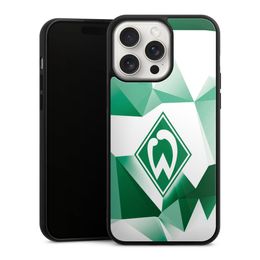 DeinDesign iPhone 15 Pro Max Handy Gallery Case Handyh&uuml;lle 9H Geh&auml;rtetes Glas R&uuml;ckseite H&uuml;lle Tarnmuster Sv Werder Bremen Official Licensed Product Gallery Case